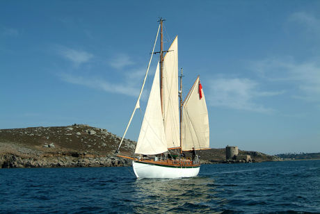 Traditional Ketch Called Orca Sailing Off Editorial Stock Photo - Stock ...