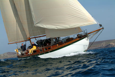 Traditional Ketch Called Orca Sailing Off Editorial Stock Photo - Stock ...