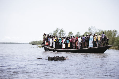 Overloaded Passenger River Boat Passing On Editorial Stock Photo ...