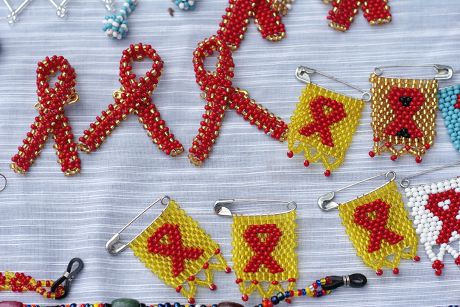 Hiv Aids Ribbons Pin Badges Editorial Stock Photo - Stock Image ...