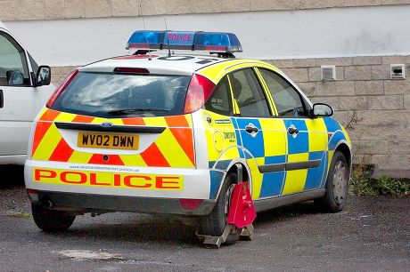 Clamped Police Patrol Car Yeovil Town Editorial Stock Photo - Stock ...