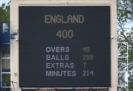 Scoreboard Shows England Passing 400 Their Editorial Stock Photo ...