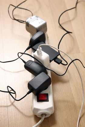 Multiple Power Strips Connection Multiple Electrical Editorial Stock ...
