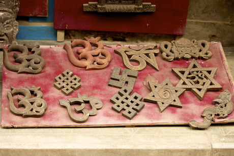 Hindu Buddhist Symbols Including Swastika Star Editorial Stock Photo ...
