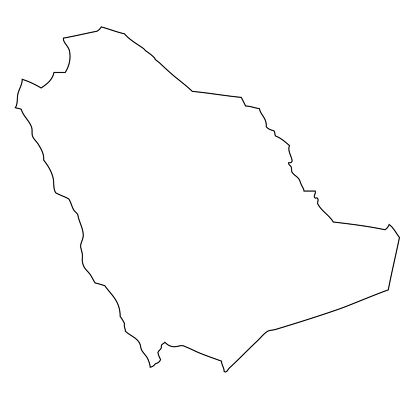 Outline Map Saudi Arabia Editorial Stock Photo - Stock Image | Shutterstock