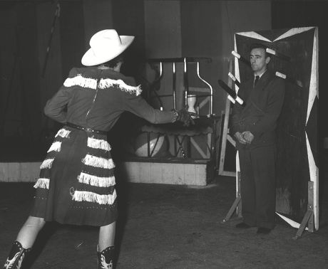 Judy Cody Circus Knife Throwing Act Editorial Stock Photo - Stock Image ...