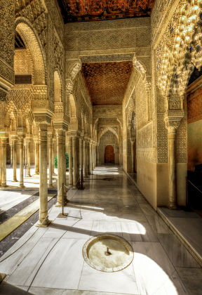 Colonnades Inside Alhambra Palace Granada Editorial Stock Photo - Stock ...