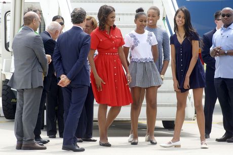 Michelle Obama Daughters Sasha Malia Nephew Editorial Stock Photo