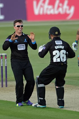 Matt Machan Celebrates Keeper Ben Brown Editorial Stock Photo - Stock ...