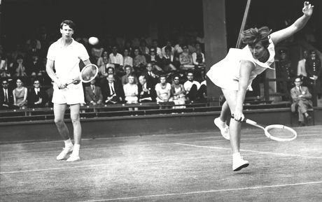 Tennis Player Christine Truman Action Wimbledon Editorial Stock Photo ...