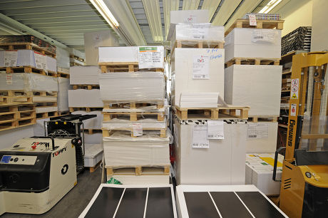 Different Types Paper Stacked On Pallets Editorial Stock Photo - Stock ...