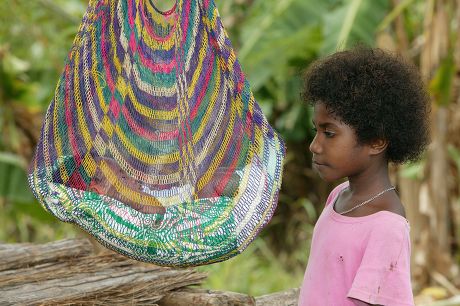 Girl Baby Bilum Typical Bag Png Editorial Stock Photo - Stock Image ...