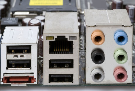 Detail Connections On Pc Motherboard Macro Editorial Stock Photo ...
