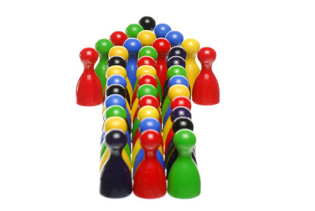 Game Marker Figures Forming Directional Arrow Editorial Stock Photo ...