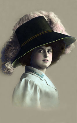 Portrait Woman Large Hat Historical Photo Editorial Stock Photo - Stock ...