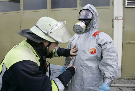 Fireman Helping Colleague Put On Protective Editorial Stock Photo ...