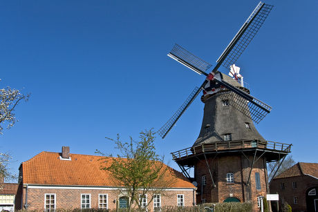 Historic Dutch Windmill Wind Rose Jever Editorial Stock Photo - Stock ...