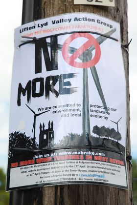 Anti Wind Turbine Poster Lifton Lyd Editorial Stock Photo - Stock Image ...