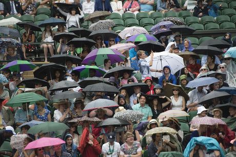 Audience Takes Shelter Rain Editorial Stock Photo - Stock Image ...