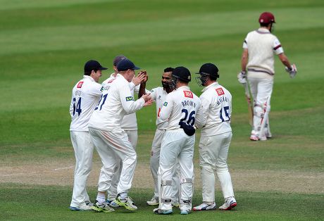 Sussexs Ashar Zaidi Celebrates Wicket Somersets Editorial Stock Photo ...