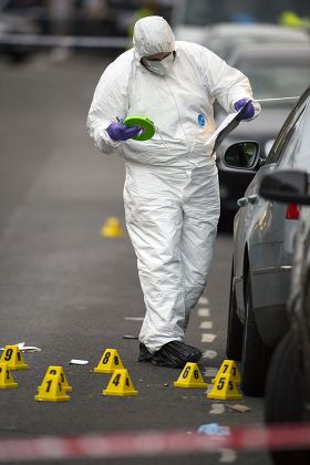 Police Forensics Forensics Scene Double Shooting Editorial Stock Photo ...