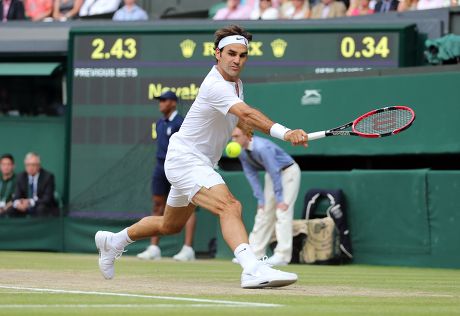 Roger Federer Action Mens Final Against Editorial Stock Photo - Stock ...