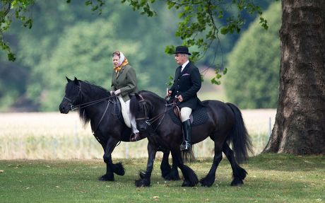 Queen Elizabeth Ii Accompanied By Her Editorial Stock Photo - Stock ...