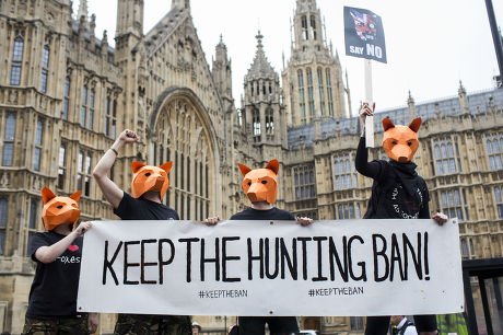 Fox hunting protest, London, Britain - 14 Jul 2015 Stock Pictures ...