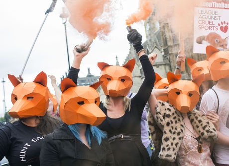 Fox hunting protest, London, Britain - 14 Jul 2015 Stock Pictures ...