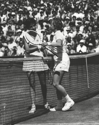 Darlene Hard R Congratulates Fellow Player Editorial Stock Photo ...