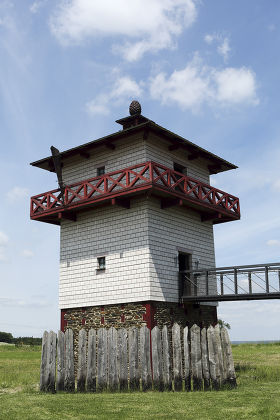 Reconstructed Roman Tower By Fort Pohl Editorial Stock Photo - Stock ...