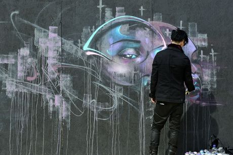 Graffiti Artists Display Their Skills Ebrington Editorial Stock Photo ...