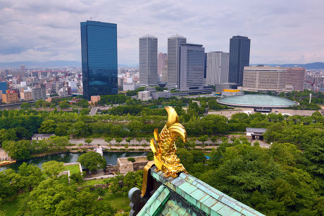 Golden Fish Roof Decoration On Osaka Editorial Stock Photo - Stock ...