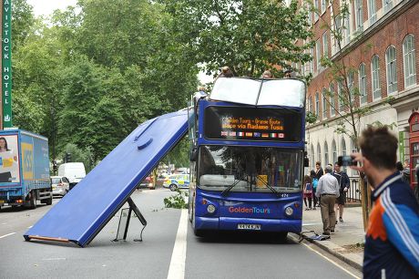 Tour Bus Roof Ripped Off By Editorial Stock Photo - Stock Image ...