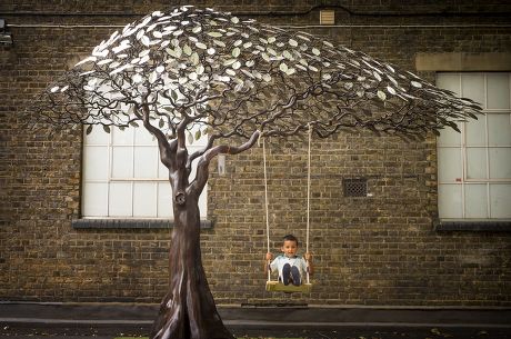 Forged Stainless Steel Tree Sculpture Entitled Editorial Stock Photo ...
