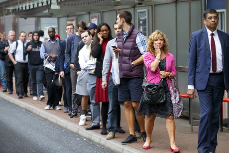 Commuters Queuing Buses Outside Victoria Station Editorial Stock Photo ...