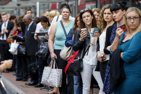 Commuters Queuing Buses Outside Victoria Station Editorial Stock Photo ...