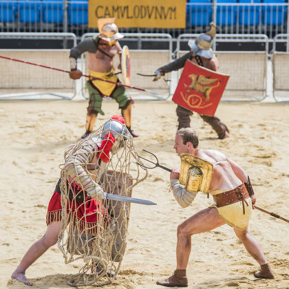 Retiarius Trident Net Fights Secutor Gladiators Editorial Stock Photo ...