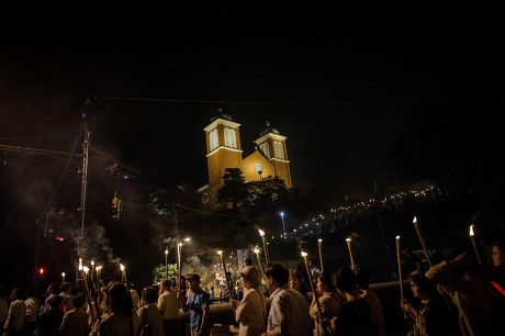 Mass Torch Parade Organized Urakami Cathedral Editorial Stock Photo ...