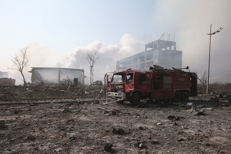 Damaged Fire Engine Core Area Explosion Editorial Stock Photo - Stock ...