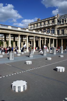Striped Columns Jardin Du Palais Royal Editorial Stock Photo - Stock ...