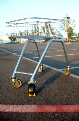 Wheel Lock Shopping Trolley Editorial Stock Photo - Stock Image ...