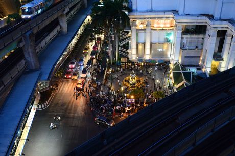 General View Ratchaprasong Intersection Show Erawan Editorial Stock ...