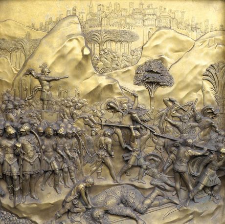 David Goliath Relief Gate Paradise Baptistery Editorial Stock Photo ...