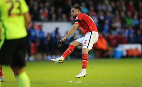 Walsall Striker Milan Lalkovic Shoots During Editorial Stock Photo ...