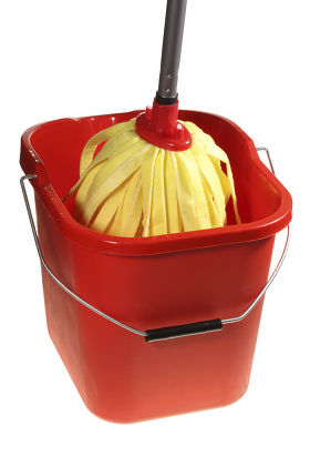 Yellow Mop Red Bucket Used Mop Editorial Stock Photo - Stock Image ...