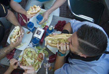 Participant Eating During Contest Editorial Stock Photo - Stock Image ...