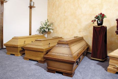 Wooden Coffins On Display Showroom Show Editorial Stock Photo - Stock ...