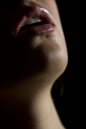 Model Released Young Woman Parted Lips Editorial Stock Photo - Stock ...