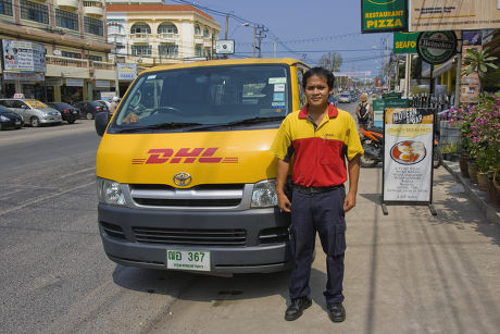 Dhl Courier Service Driver Standing Front Editorial Stock Photo - Stock ...